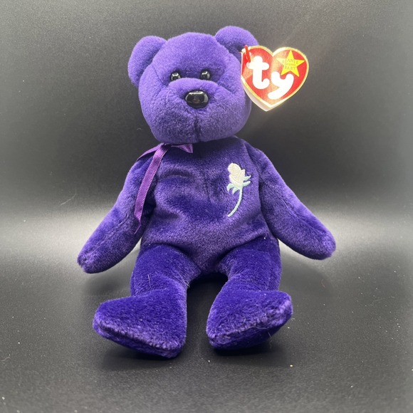 Ty | Small Pets | Ty Beanie Baby Princess Diana Bear 997 Purple Plush ...